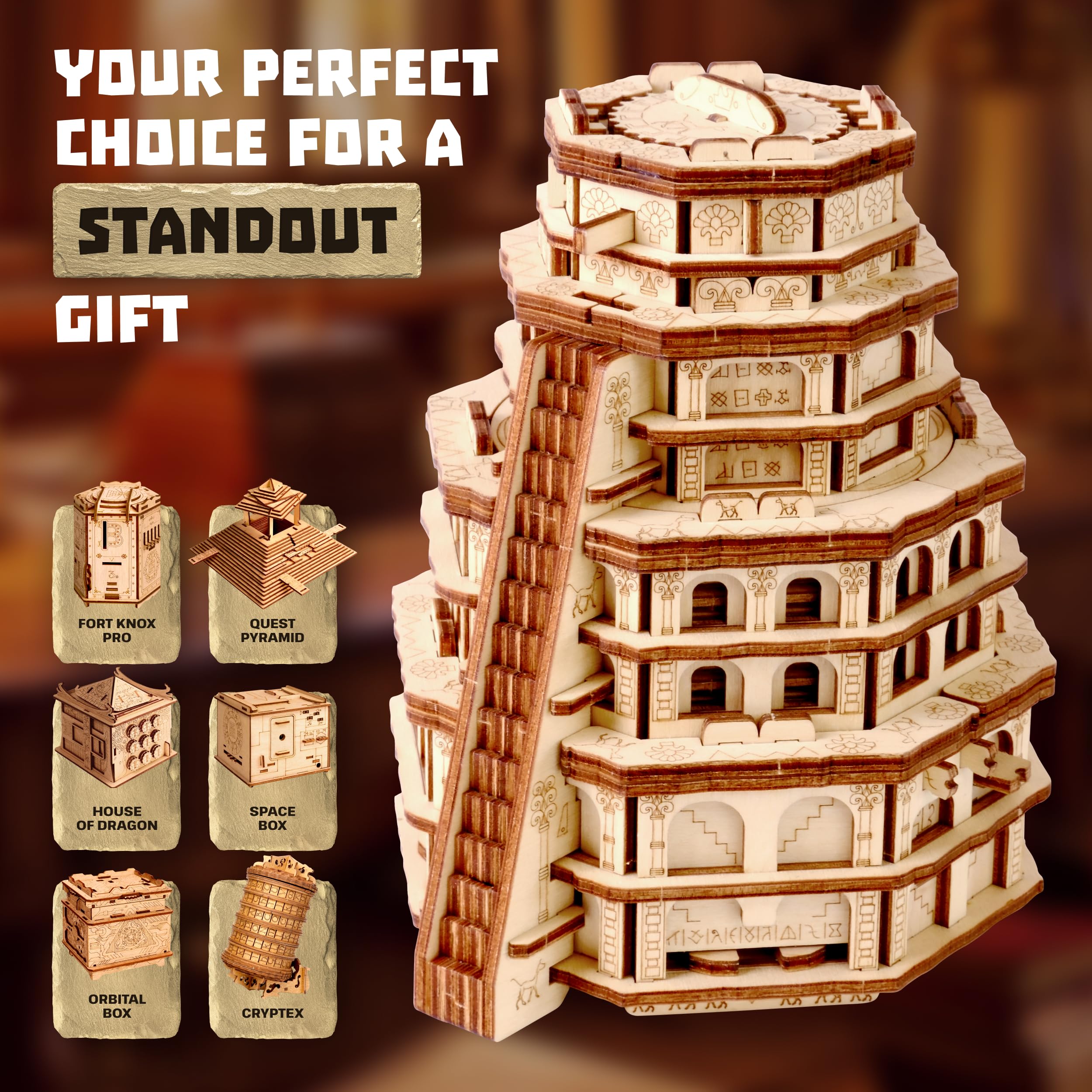 Mua Quest Tower - 3D Escape Game Puzzle Box - Brain Teaser Puzzle for Adults & Teens - Eco ...