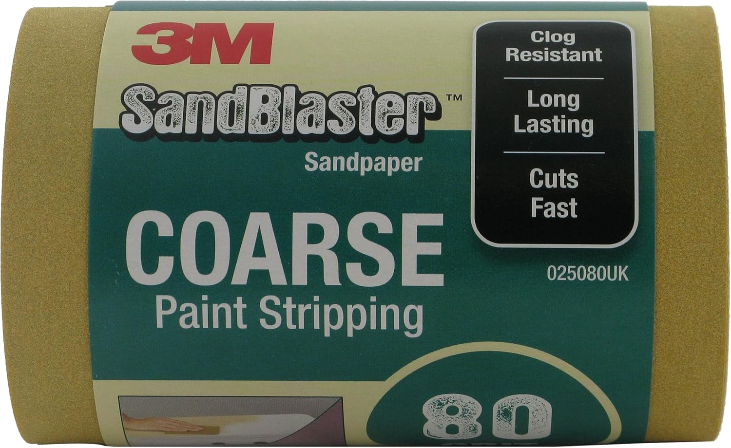 3M 025080UK SandBlaster Sandpaper Roll with Paint Stripping, 115 mm x 2 ...