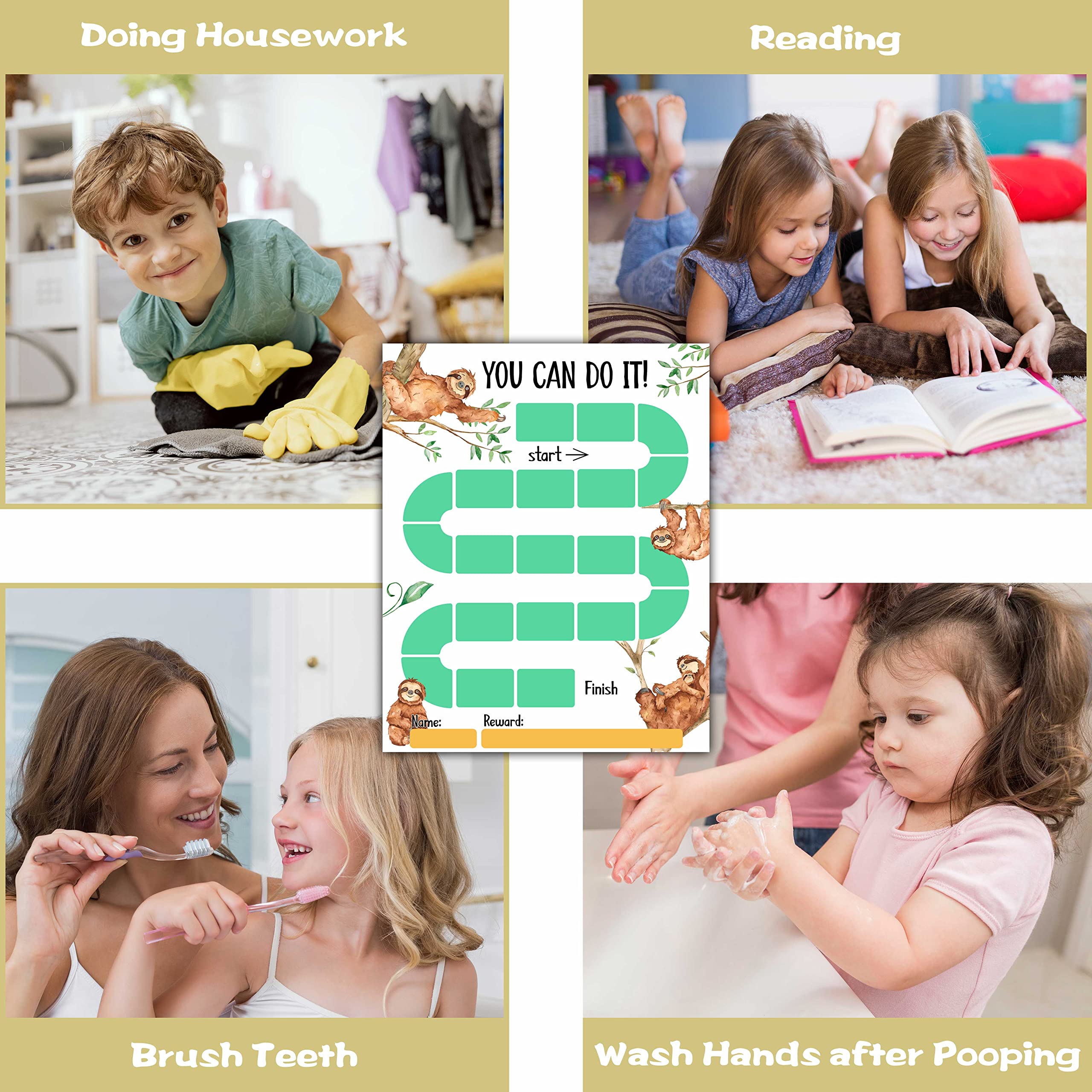 Mua 10 Sloth Reward Chart with 216 Round Stickers, Incentive Behavior ...