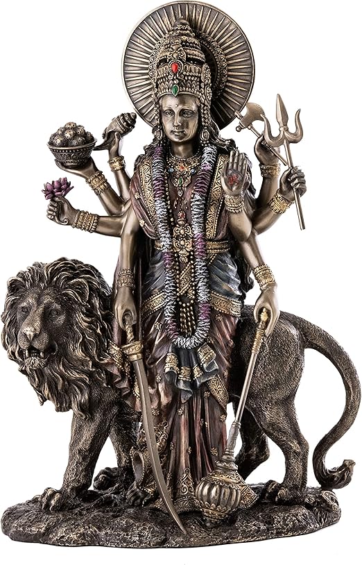 27,94 cm diosa madre divina Durga hindú verdadero Bronce fundido Figura ...