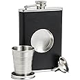 Amazon.com | Shot Flask - Stainless Steel 8 oz Hip Flask, Built-in ...