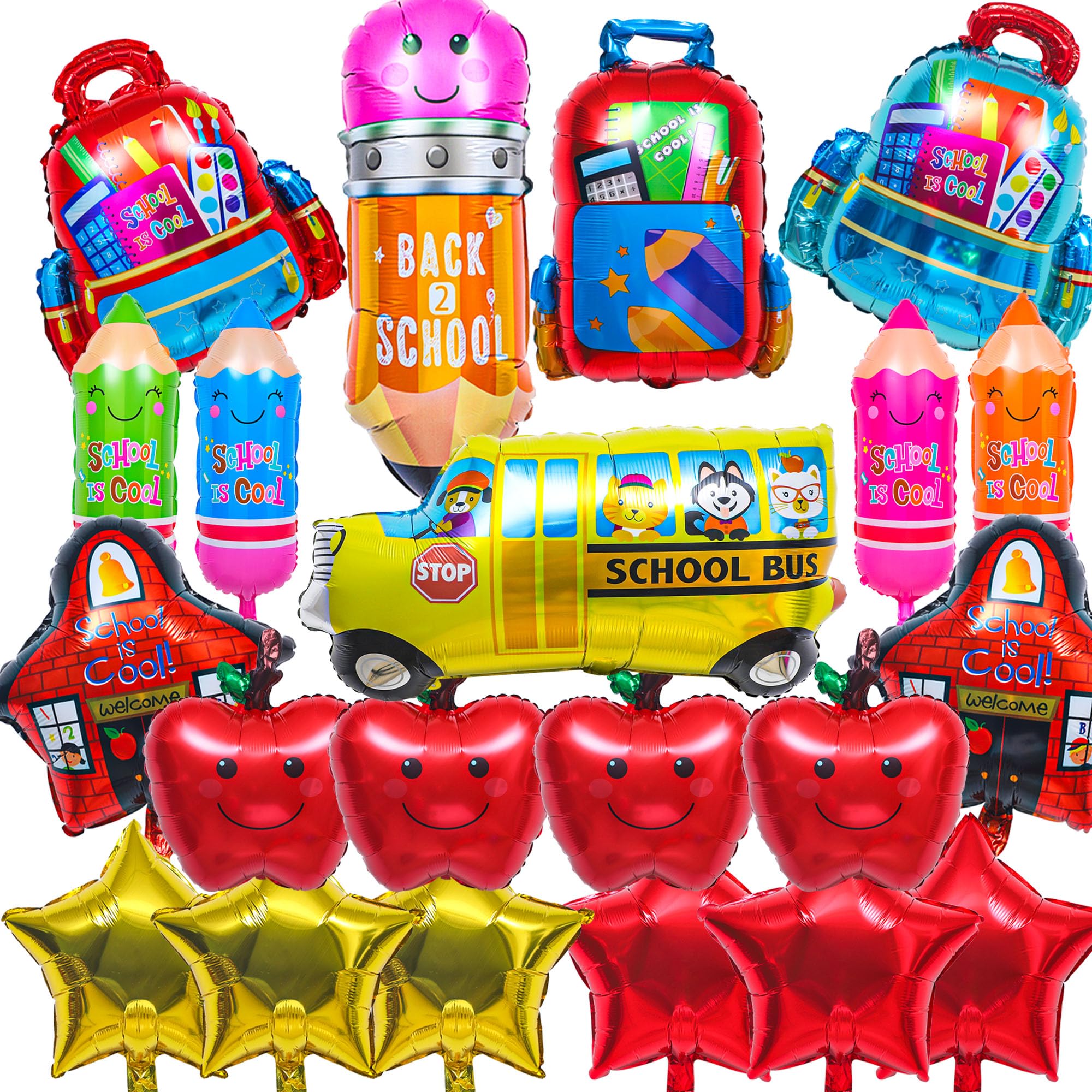 Mua 21 Pieces Back to School Balloons School Bus Pencil Foil Balloons ...