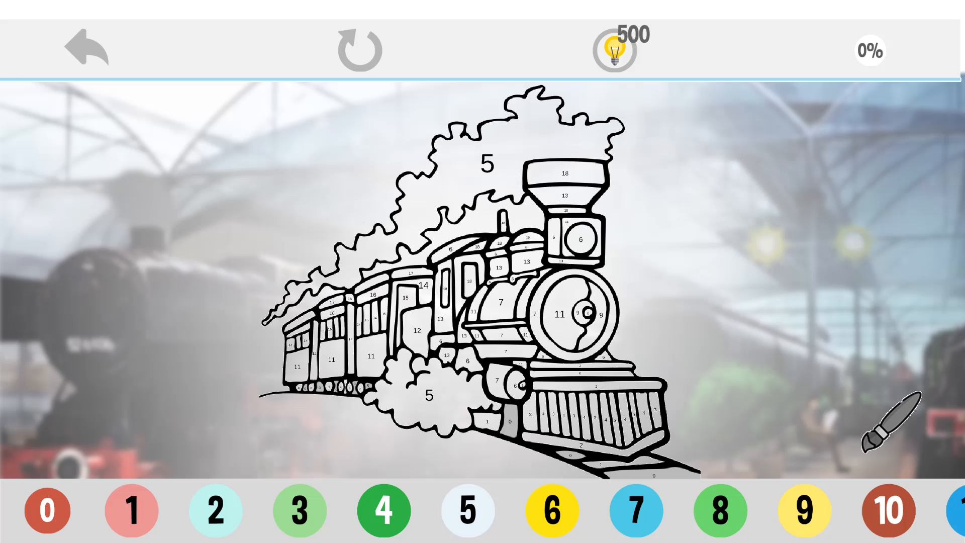 Trains Paint by Number - Vehicles Color + Glitter + Crayon + Oil Paint ...