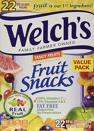 Welch's Tangy Fruit Snack Pouches 0.9oz - 22 Pouches: Amazon.es ...