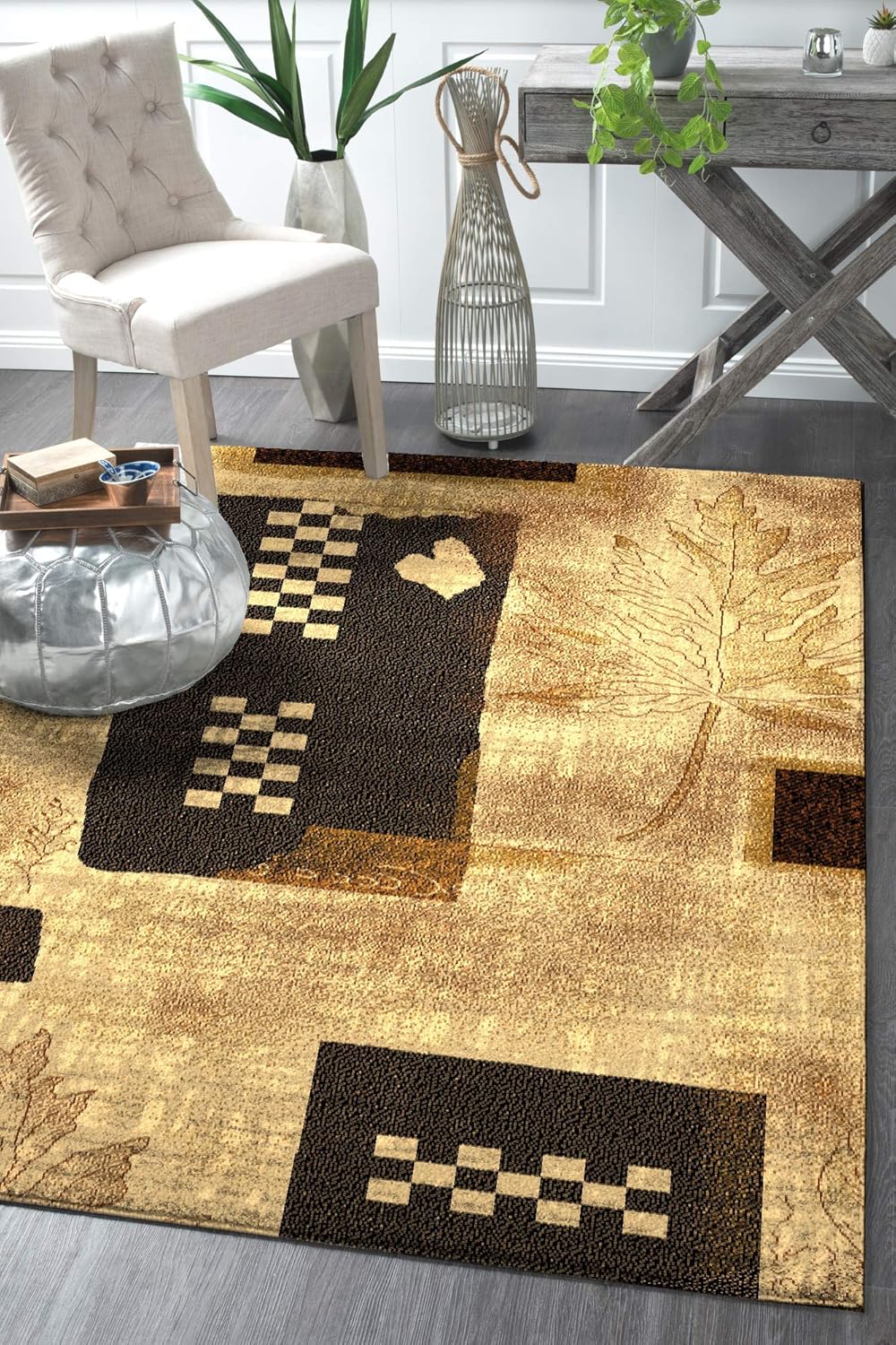 Buy Golden Carpets Soft Wool Look Modern Design Carpet for Living Room ...