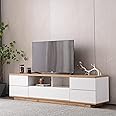 Amazon.com: Virubi Modern TV Stand with 6 Cabinets & 2 Open Storage ...