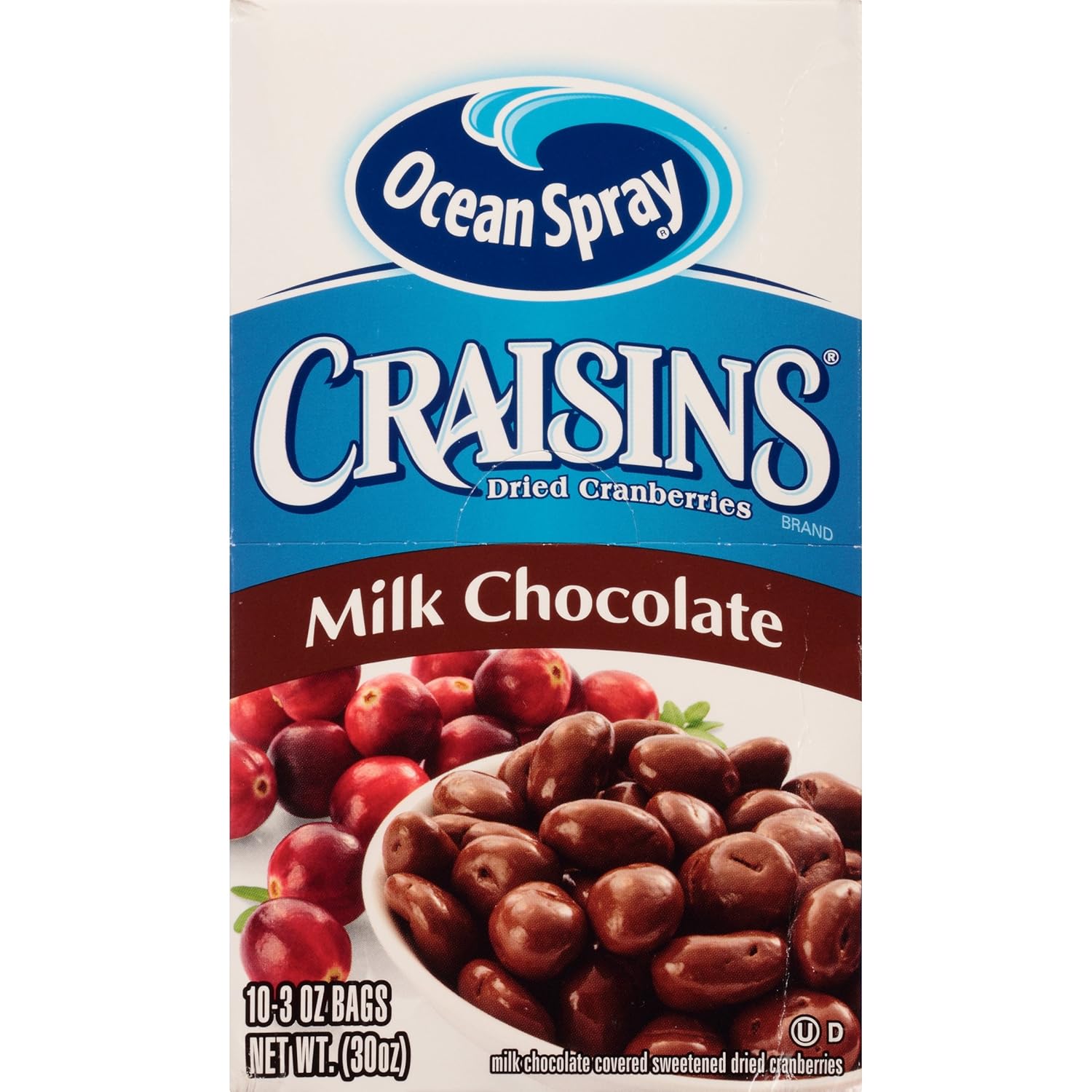 Amazon.com : Ocean Spray Chocolate Covered Craisins 3 oz. (4-10 count ...