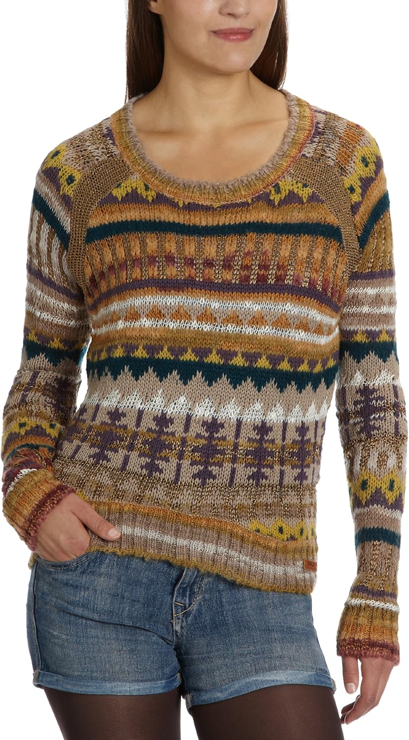 ONLY Damen Pullover, All over Druck 15067314/MILAN SHORT KNIT PULLOVER ...
