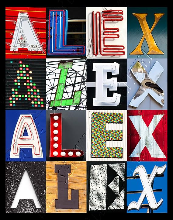 Amazon.com: ALEX Personalized Name Poster Using Sign Letters - 11"X14 ...