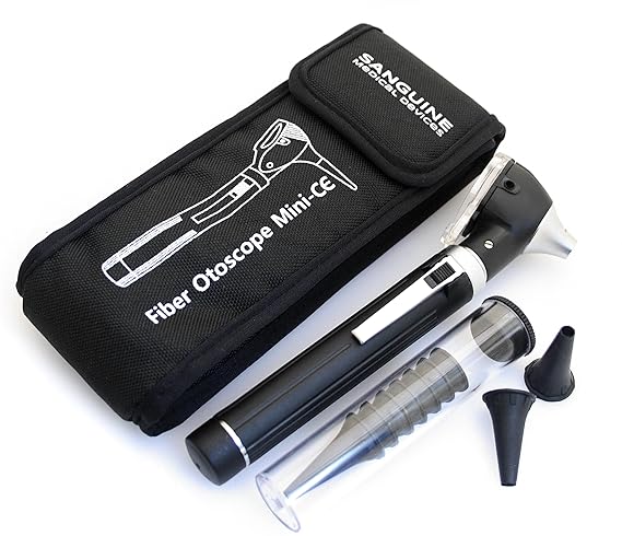 Mini ENT Otoscope, Complete Set - Fiber Optic Medical Diagnostic ...