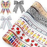Amazon.com: FYSUIMU 4 Rolls Back to School Wired Edge Ribbons ABC ...