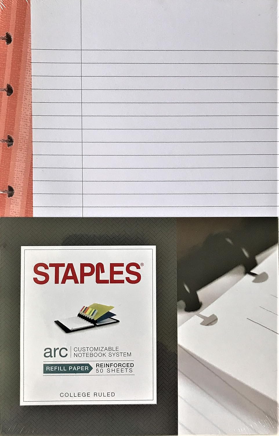 Amazon.com : Staples Arc System College Ruled Reinforced Refill Paper 5 ...