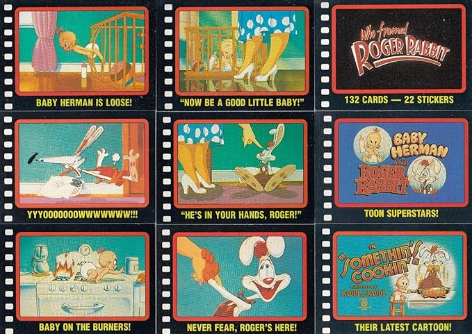 WHO FRAMED ROGER RABBIT 1987 TOPPS COMPLETE BASE CARD SET OF 132 DY ...