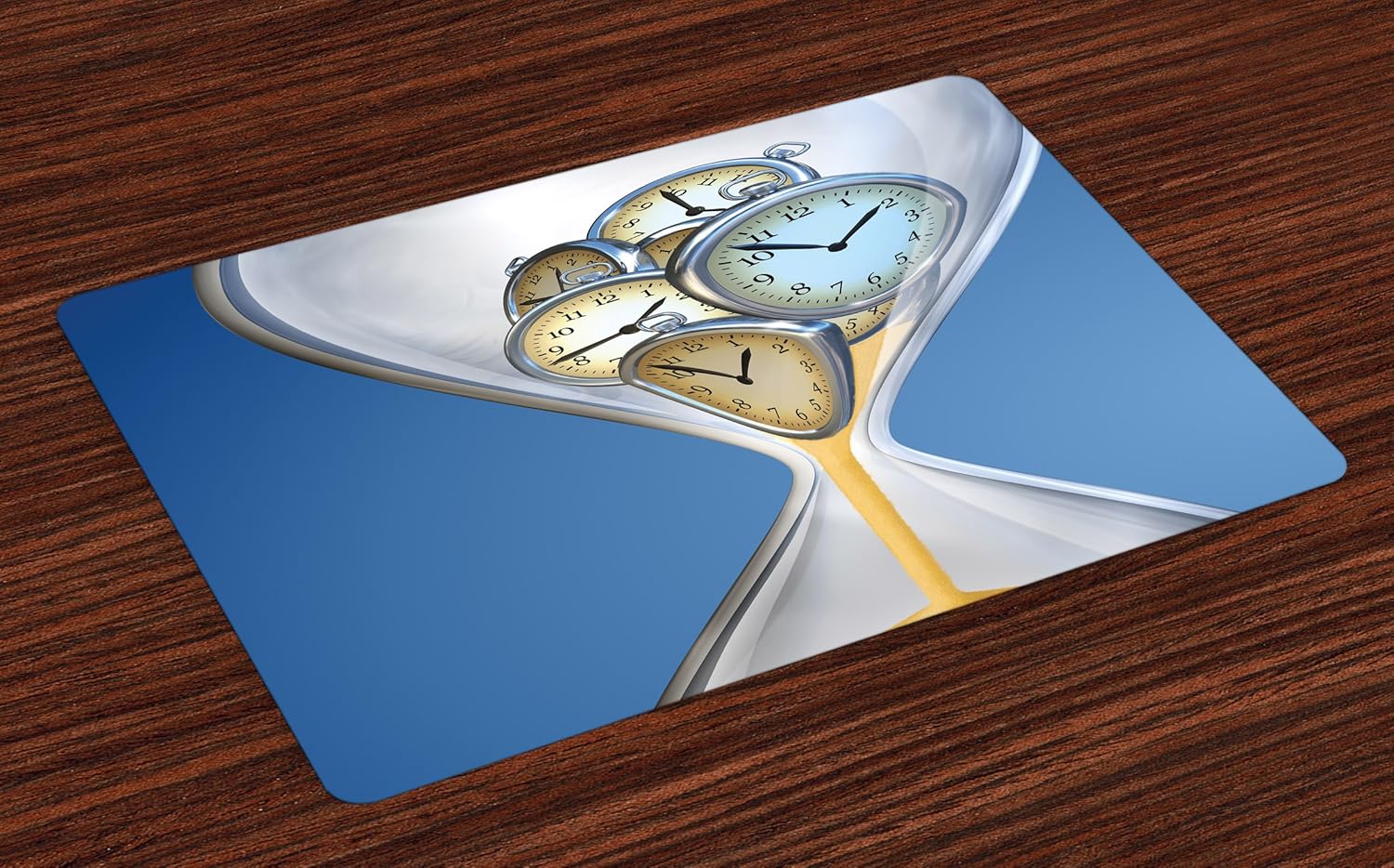 Amazon.com: Ambesonne Clock Place Mats Set of 4, Hourglass Time Clocks ...