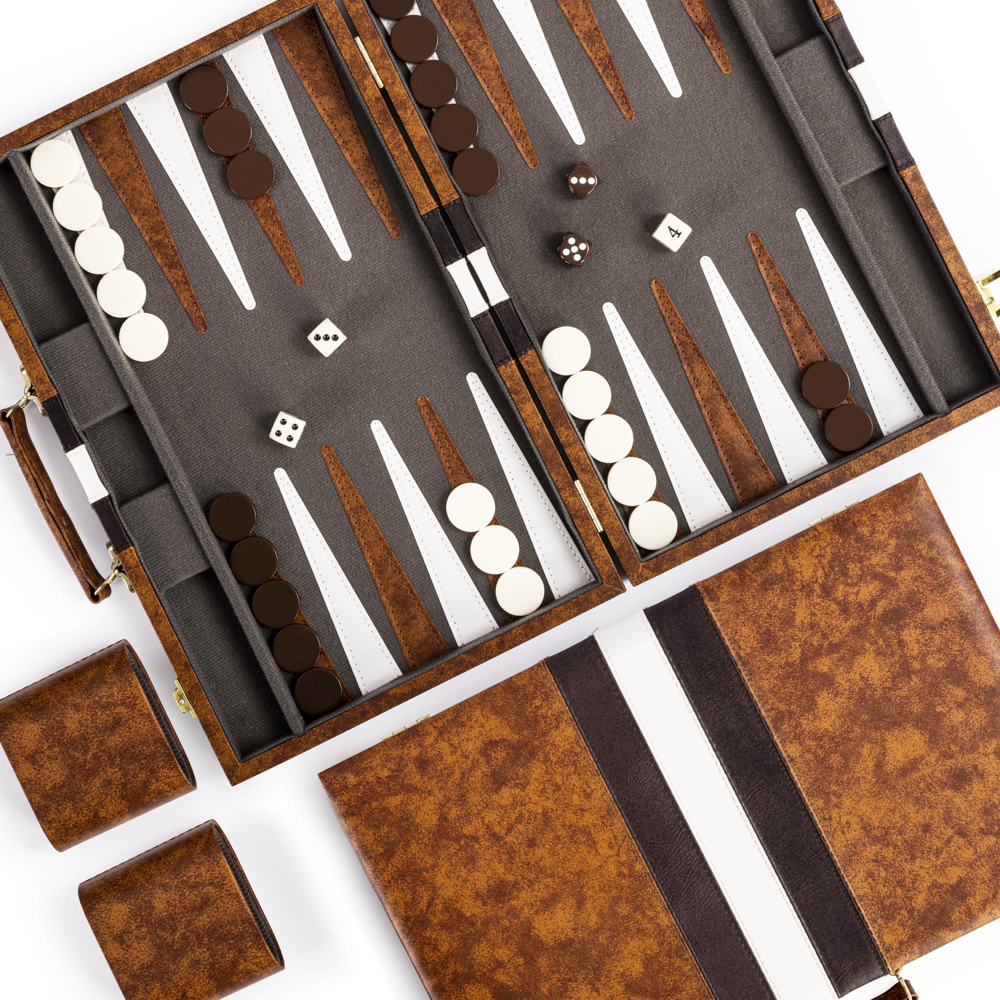 ropoda Backgammon Board Game Set (15 Inches) for Adults and Kids ...