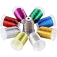 Amazon.com: New brothread 9 Basic Colors Metallic Embroidery Machine ...