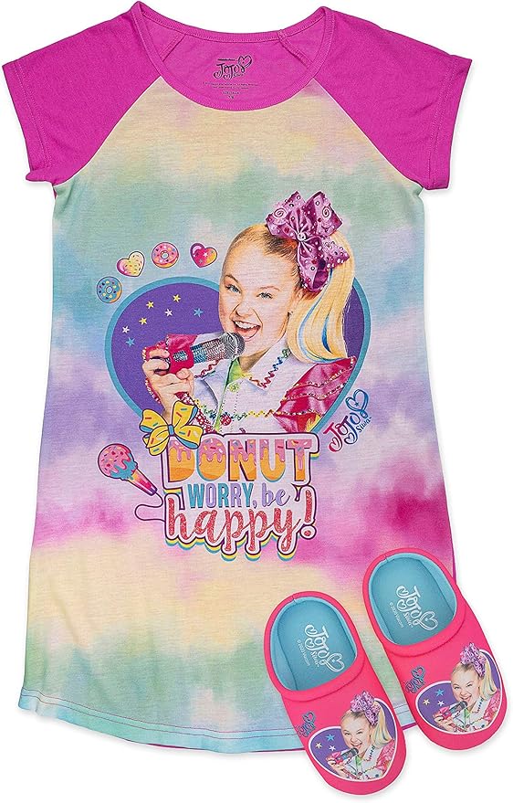 Amazon.com: JoJo Siwa Long Girls Pajama Set with Slippers, Dorm Pajama ...