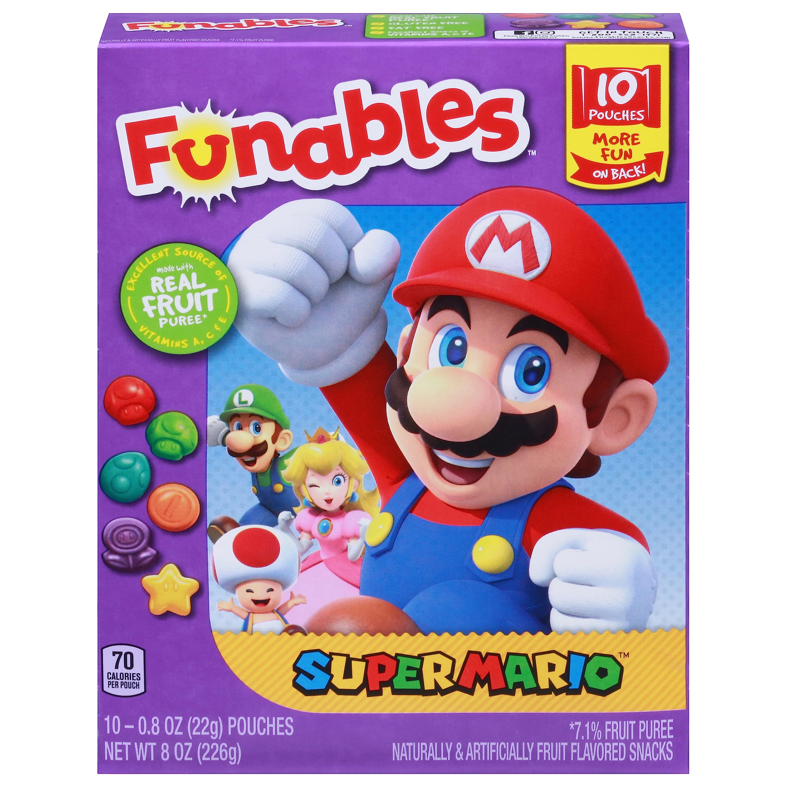 Mua Funables Fruit Snacks, Super Mario Shaped Fruit Flavored Snacks, 0. ...