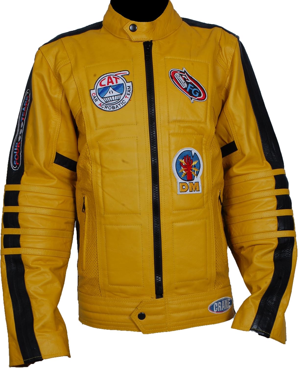 PRLWRS Kill Bill Yellow Leather Jacket at Amazon Men’s Clothing store