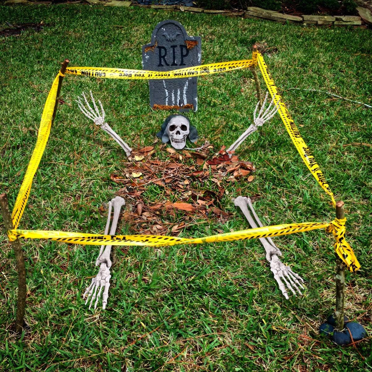 Set Of 5 Skeleton Bones And Skull Plastic Spooky Fake Skeleton For