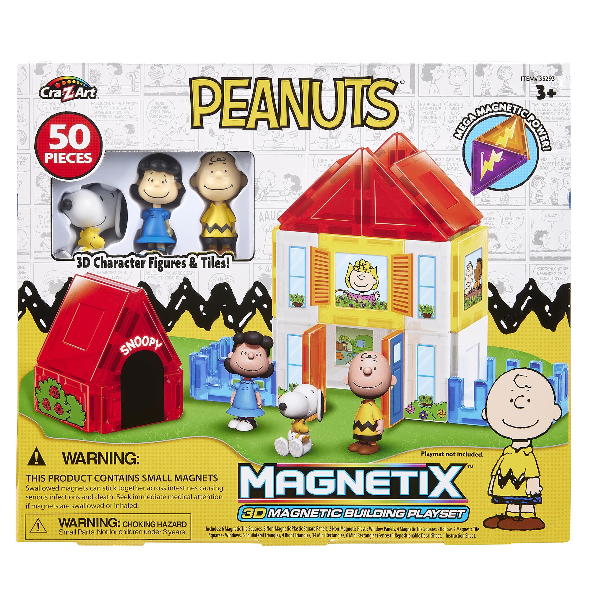 Cra-Z-Art Magnetix 3D Peanuts Charlie Brown and Friends Magnetic ...