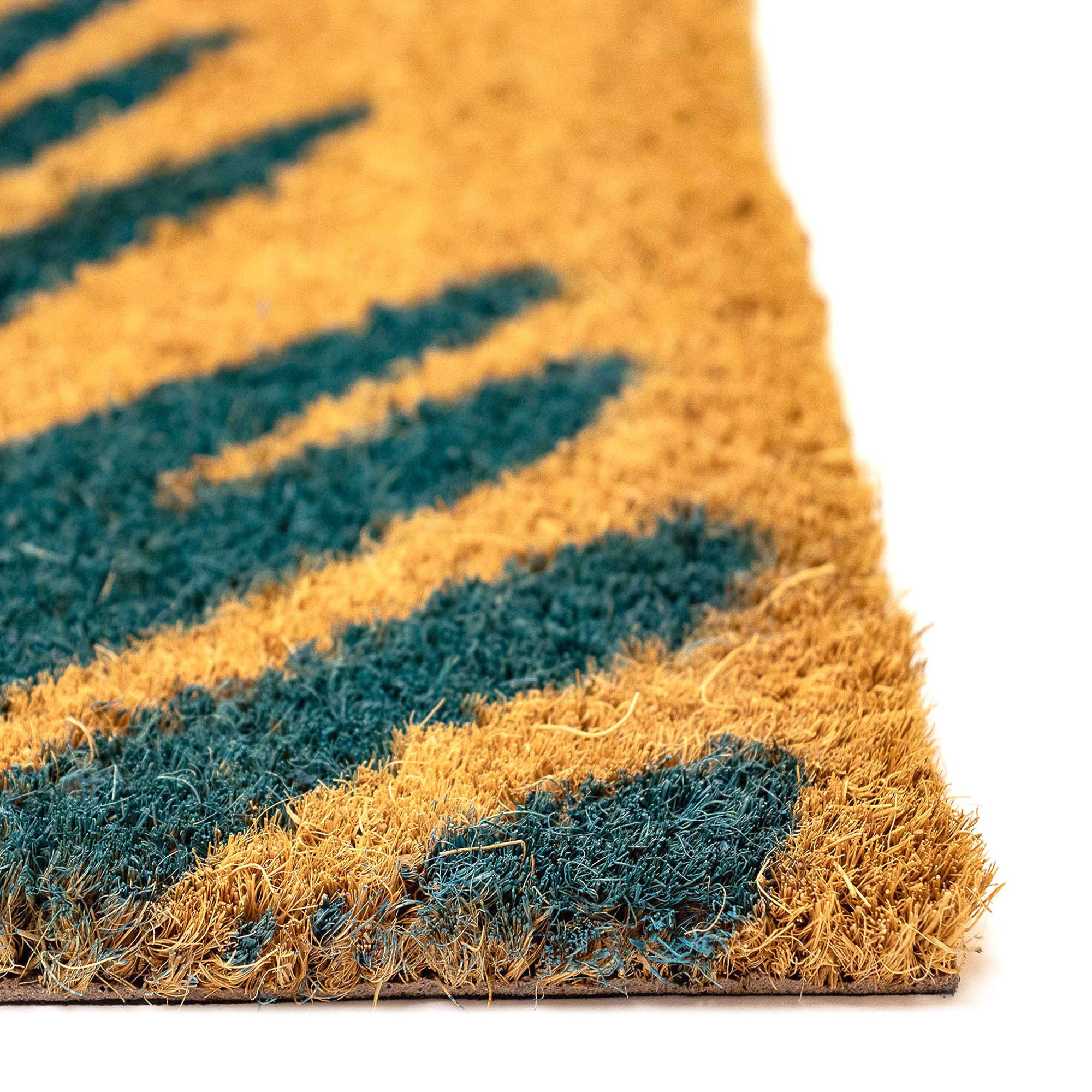 Liora Manne Natura Tropical Palm Border Blue Outdoor Welcome Coir Door ...