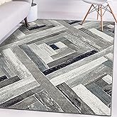 Amazon.com: LUXE WEAVERS Modern Geometric Gray 8x10 Area Rug, Abstract ...