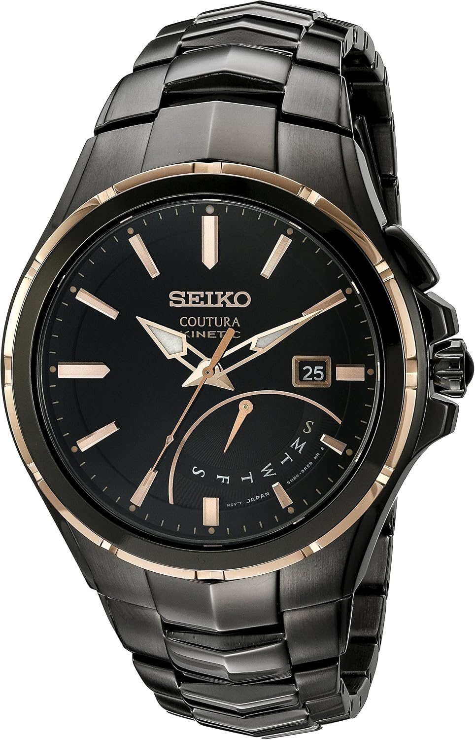 Seiko De los Hombres srn066 Coutura Kinetic atrás Analógica Display ...