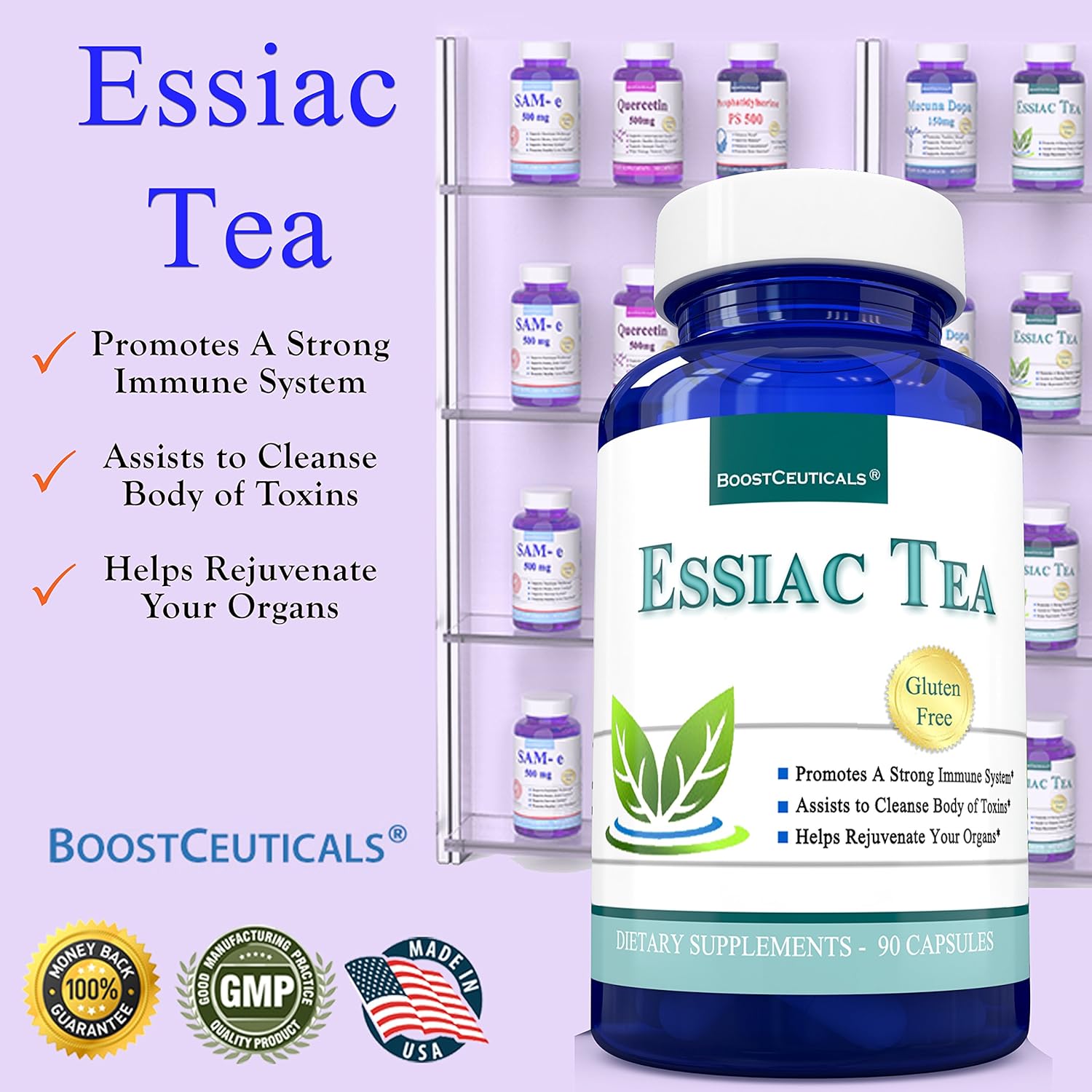 Essiac Tea 900mg Daily Dose - 90 No Additives Pure Essiac Capsules ...