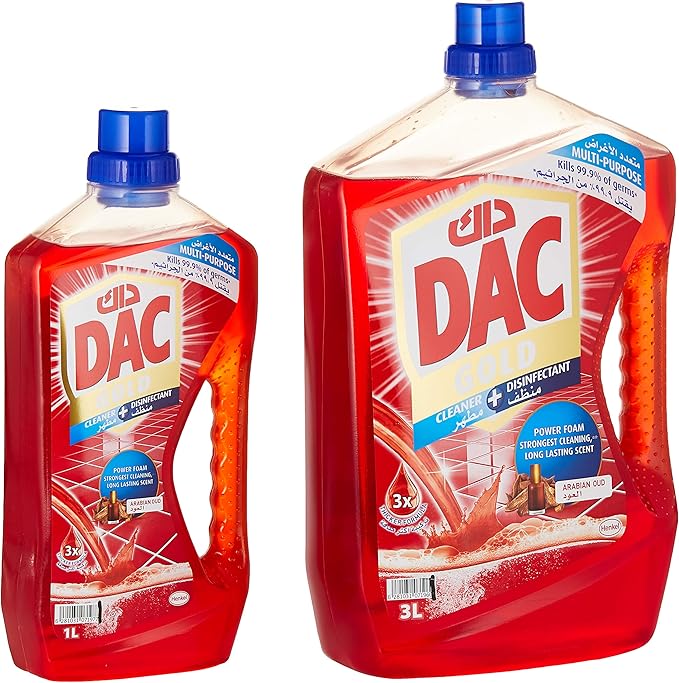 DAC Gold Disinfectant Cleaner - Oud (3 Litres + 1 Litre), All Purpose ...