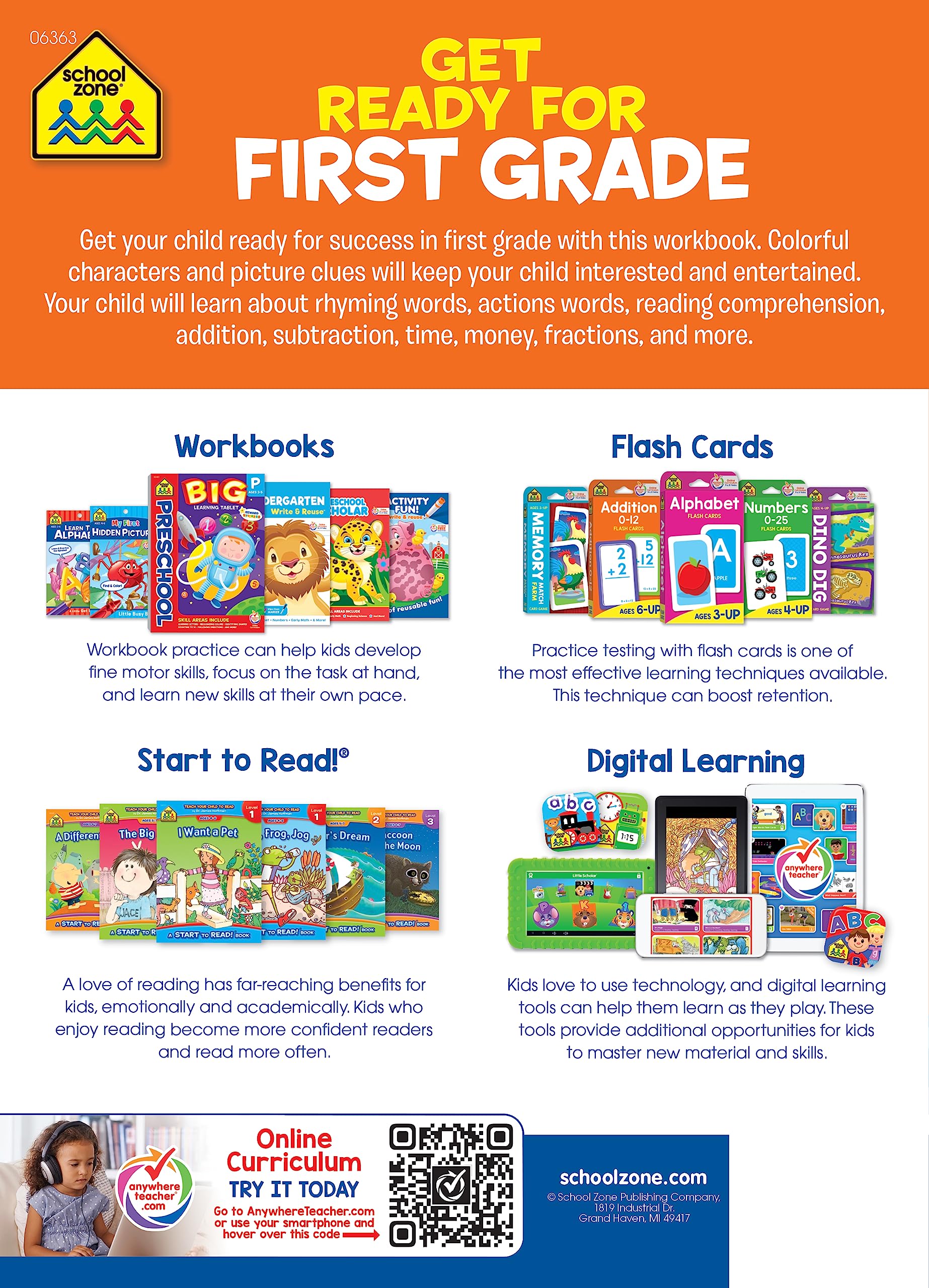 Mua School Zone Get Ready for First Grade Workbook: 256 Pages, 1st ...