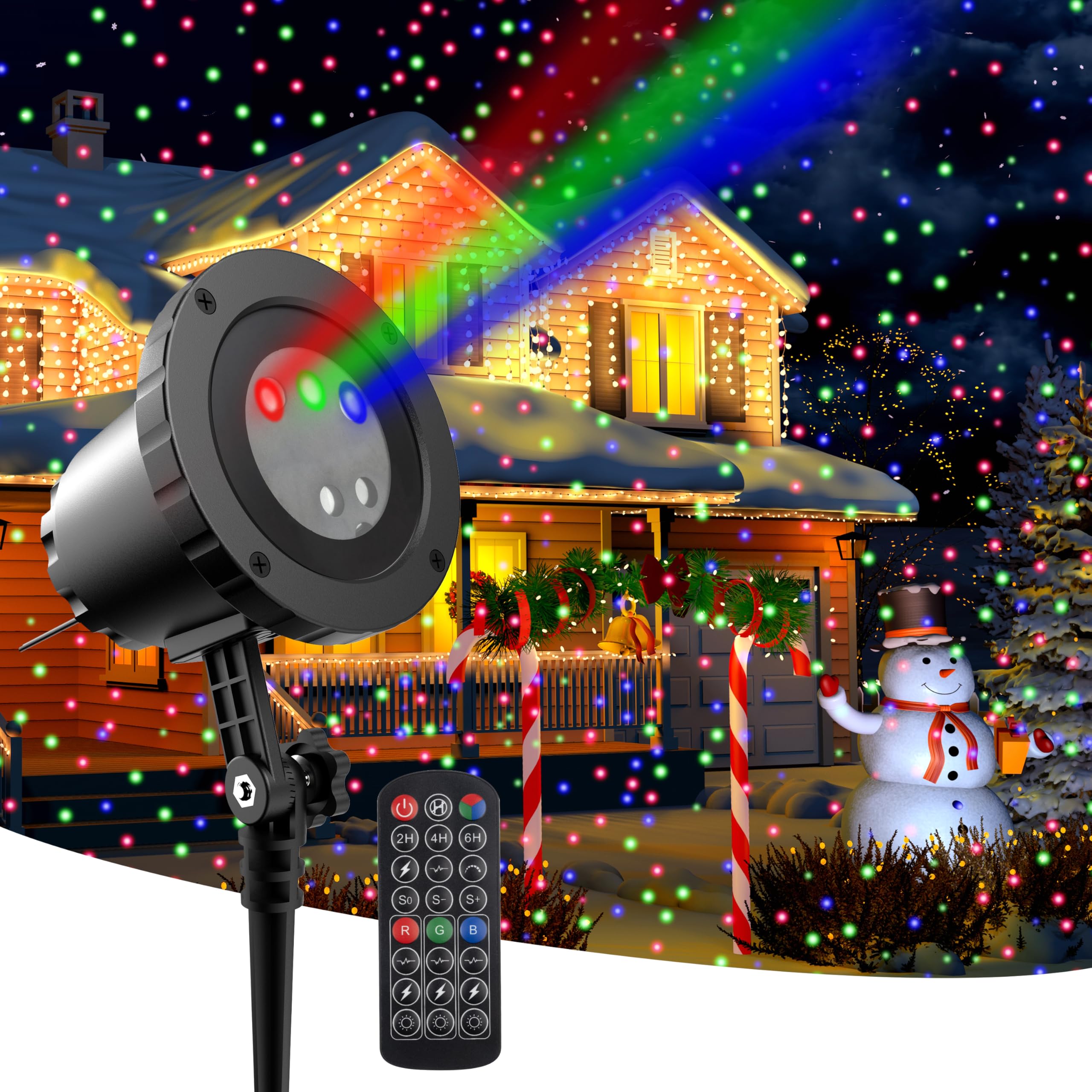 Christmas Laser Lights Projector Outdoor, AIRIVO 3 Color Motion Firefly ...