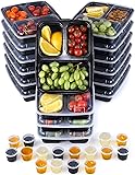 Emerald Living Premium 2 Compartment Meal Prep Container Set. 10 pack ...