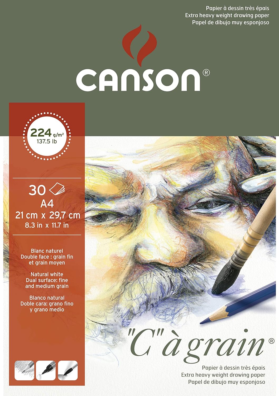 Canson C a Grain 224gsm Heavyweight drawing paper, fine grain texture ...