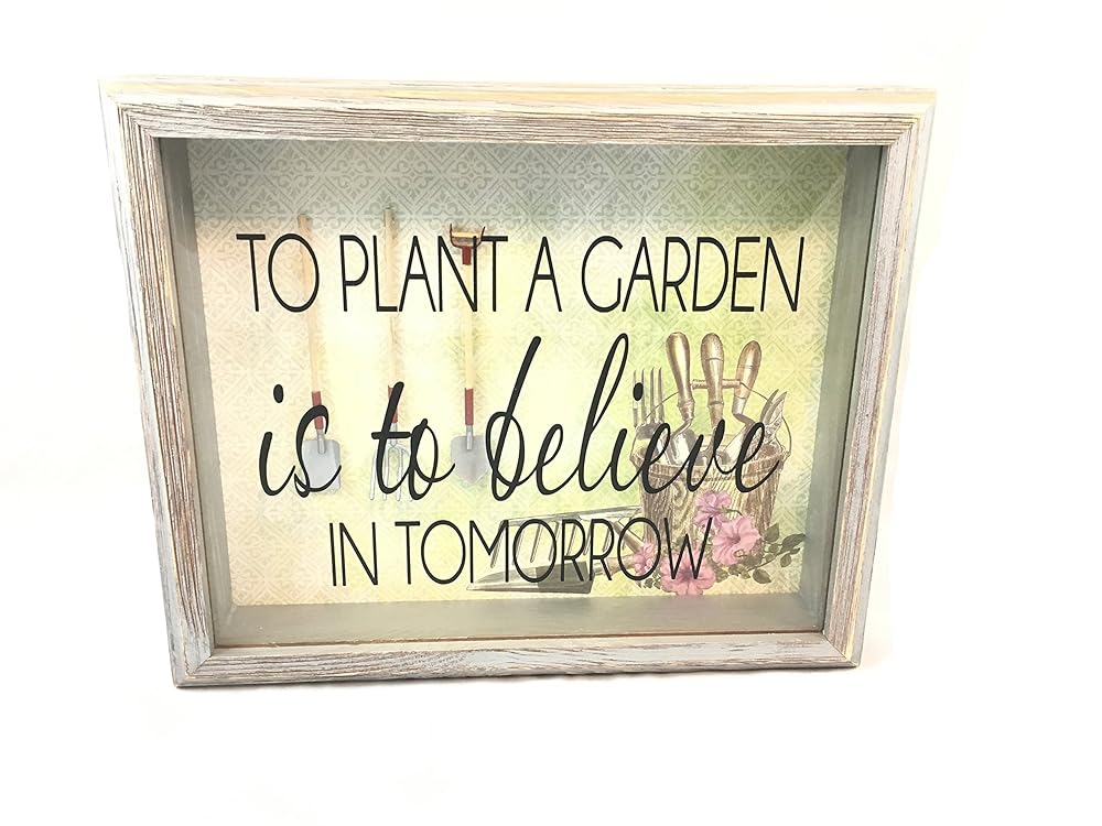 Amazon.com: Gardening Shadow Box - Inspirational Wall Decor: Handmade