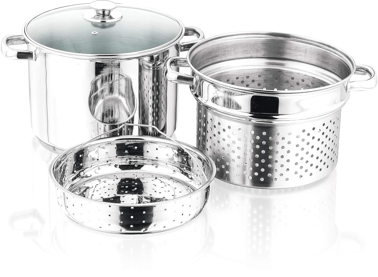 Buy Imperial Home Stainless Steel Pasta Cooker, 8 qt Stock Pot with ...