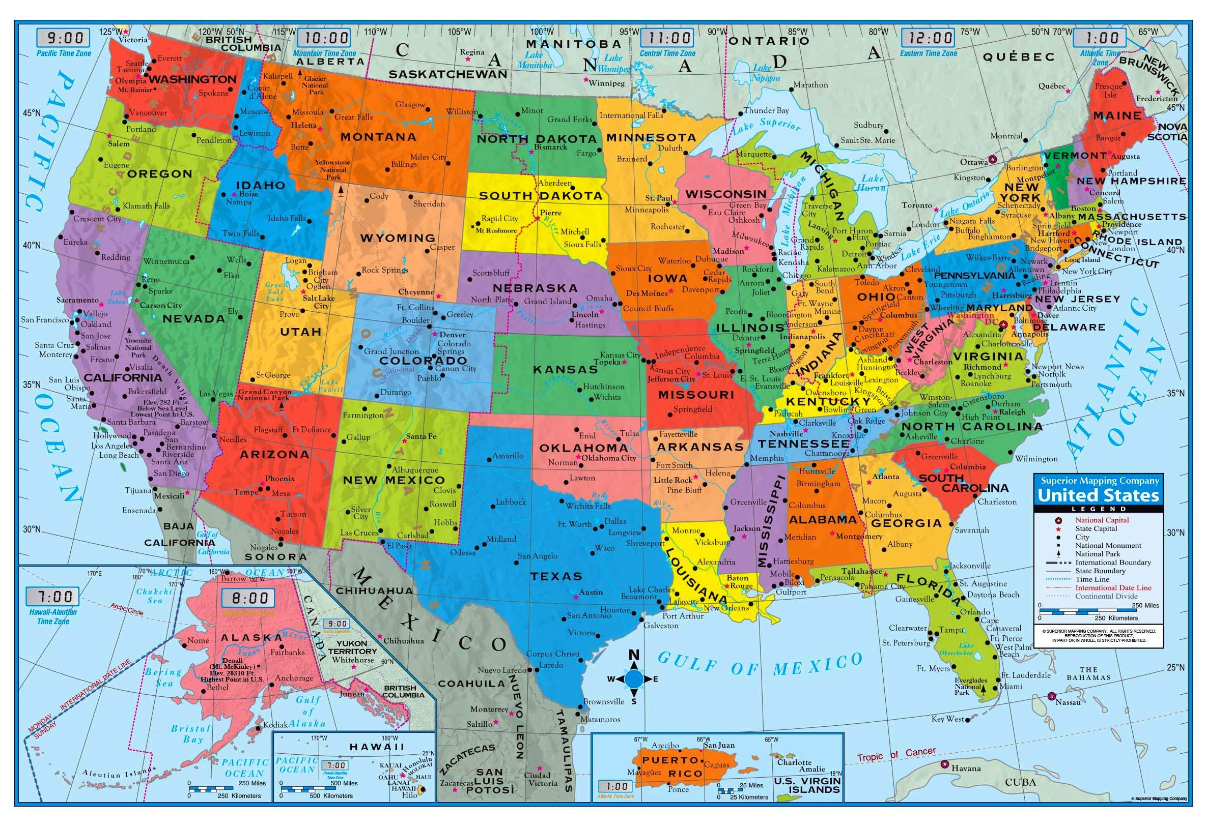 Superior Mapping Company United States Poster Size Wall Map 40 X 28 Superior Mapping Company United States Poster Size Wall Map 40 X 28