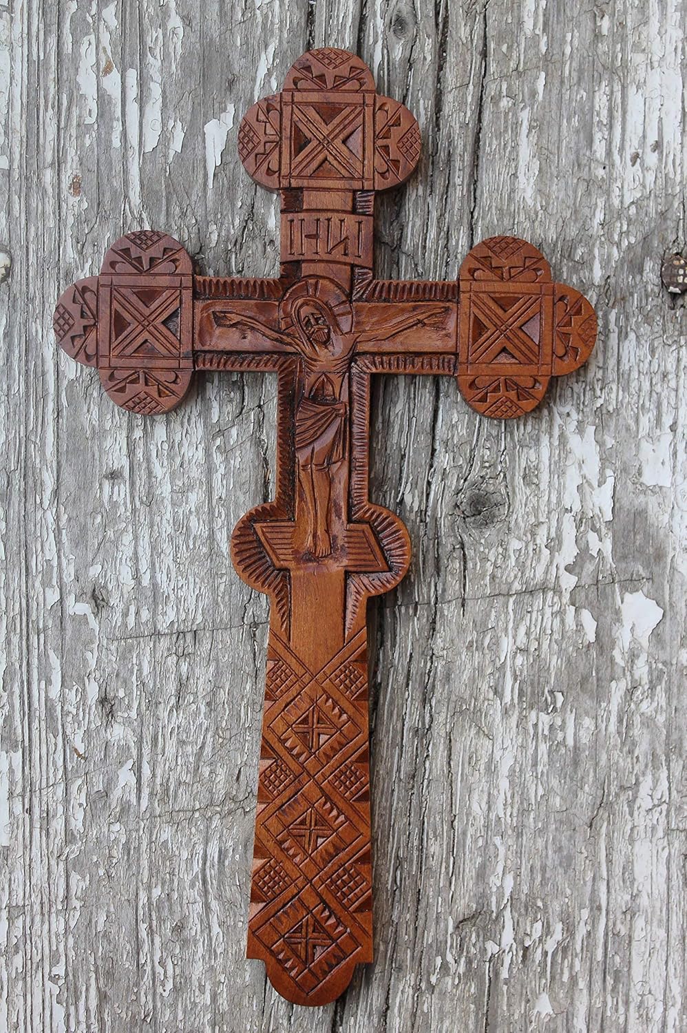 Amazon.com: Wood carved wall cross 10" х 6" in Dark Wood: Handmade