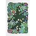 Amazon.com: Handmade Colorful Roses Floral Wool Area Rug | Irregular ...