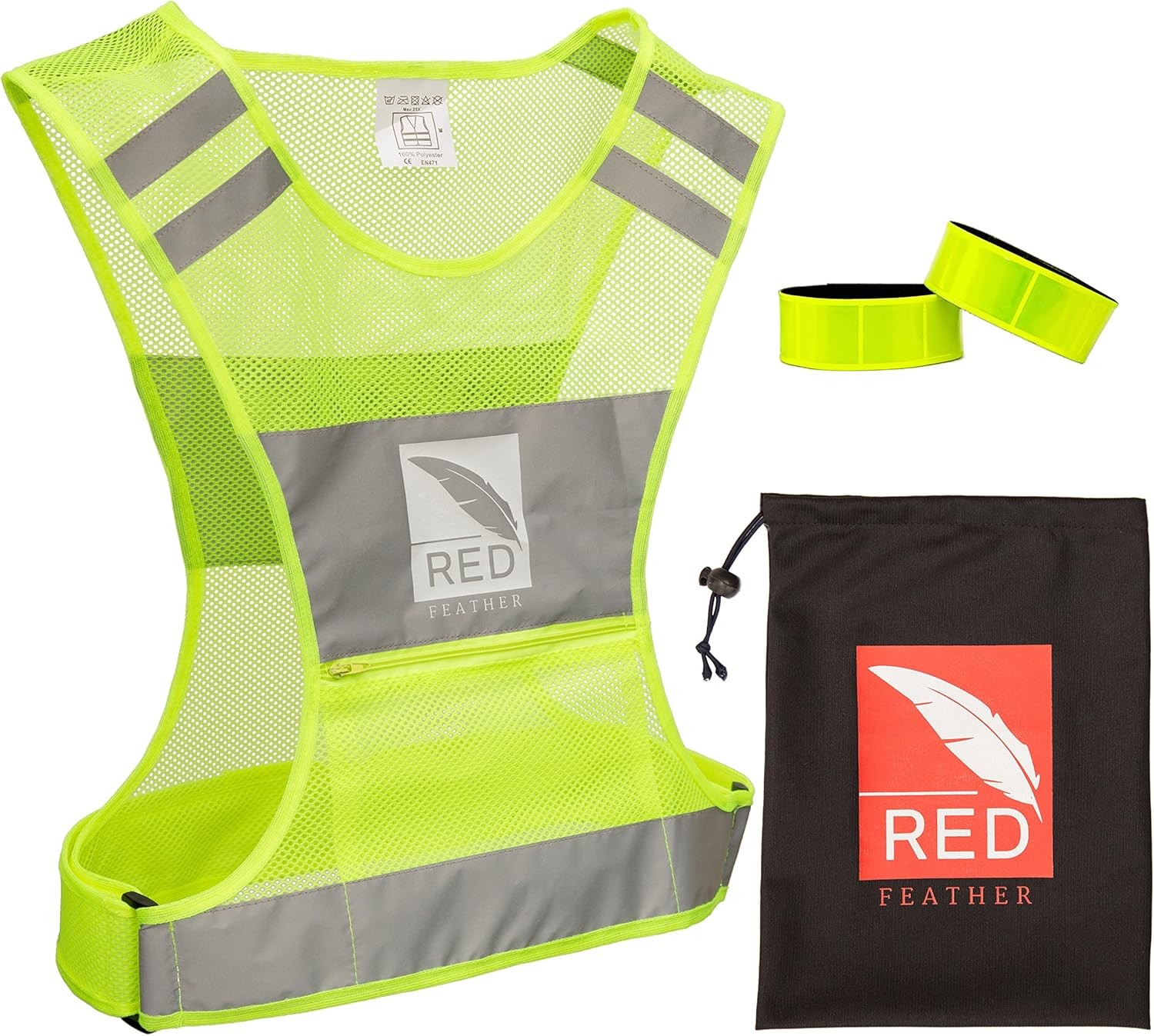 Amazon.com : Reflective Vest - Ultra Adjustable Neon Mesh Running ...