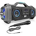 Amazon.com: Pyle Wireless Portable Bluetooth Boombox Speaker - 800W Rechargeable Boom Box ...