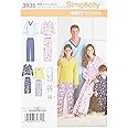 Amazon.com: Simplicity Sewing Pattern 3935 Miss/Men/Child Sleepwear, A ...