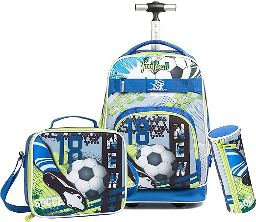 Boys Football Rolling Backpack Kids Backpacks for Boys for School ...