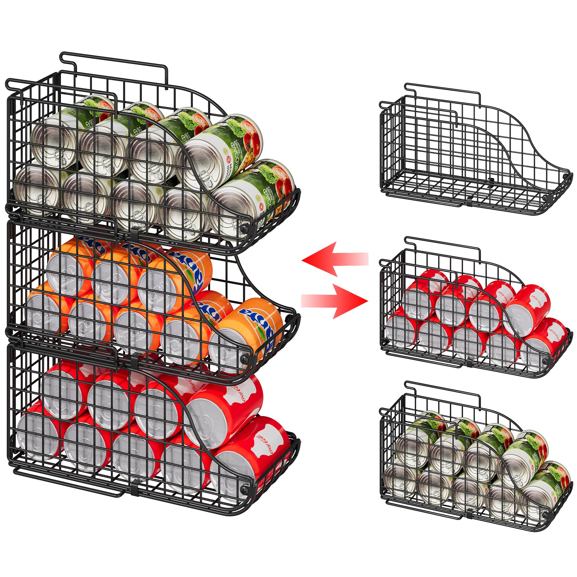 Standing Can Dispenser Bin 3-Pack, Stackable Beverage Drink Pop Soda ...