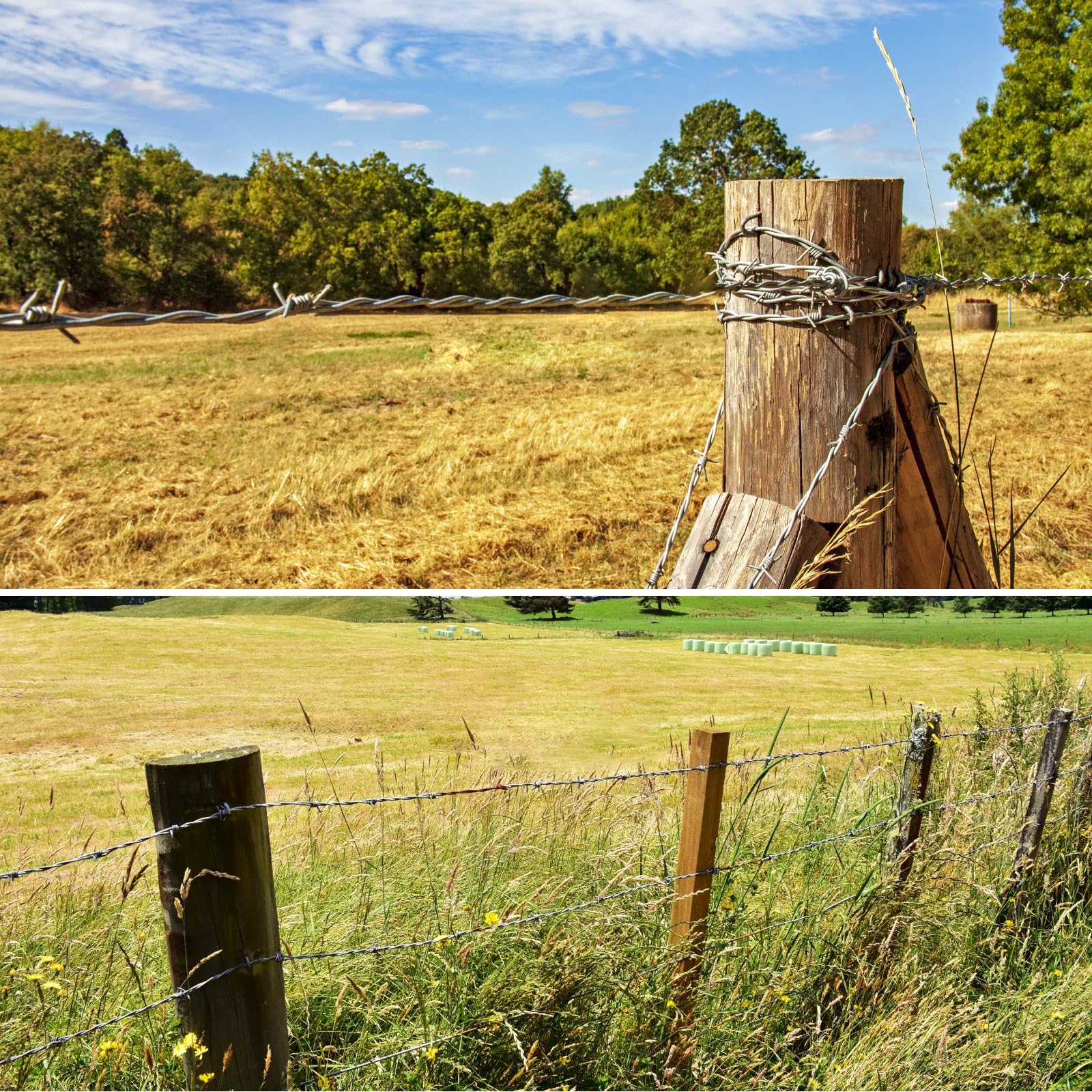 YXJSTO Real Barbed Wire 660FT, 4 Point Barbed Wire Roll 18 Gauge ...