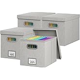 Amazon.com: GRSQYS 3 Pack File Storage Box with Lid File Boxes for ...