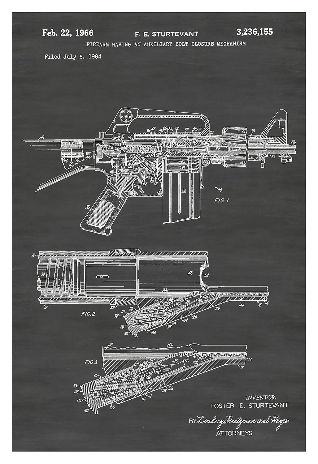 Amazon.com: AR-15 Semi-Automatic Rifle Poster: Multiple Size/Color ...