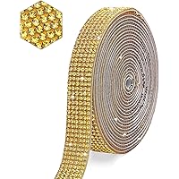 Amazon.com: Self Adhesive Gold Crystal Rhinestone Strips,7 Rows of 4 ...