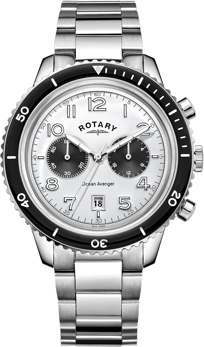 Rotary Mens Chronograph Quartz Watch with Stainless Steel Strap GB05021 ...