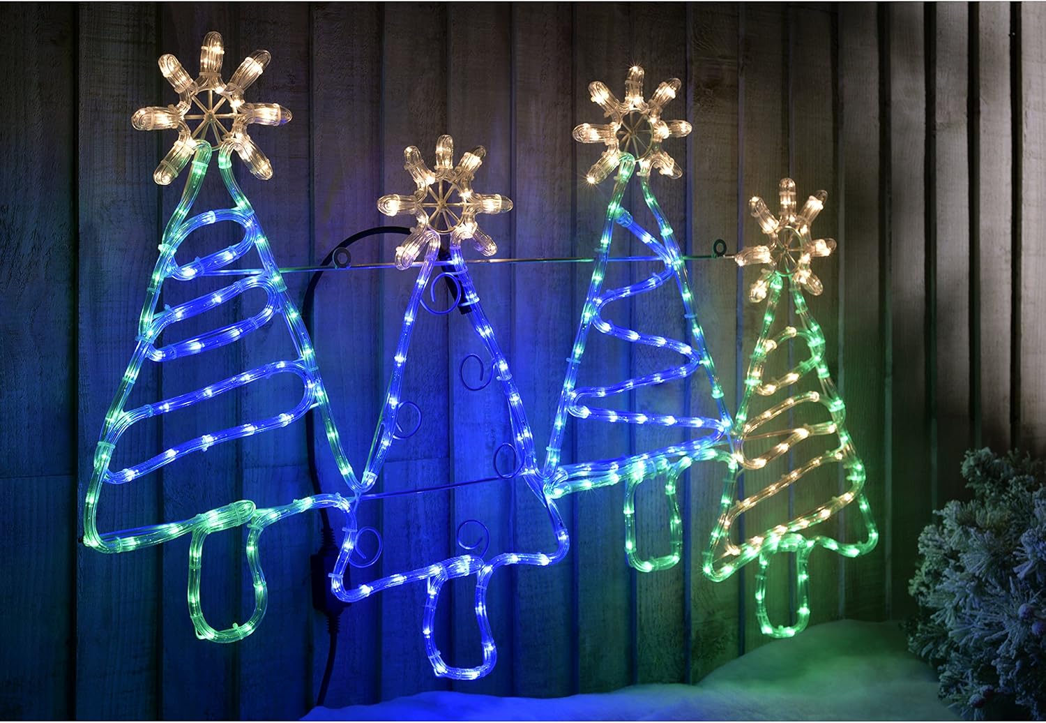 WeRChristmas Pre-Lit LED Set of Trees Rope Light Silhouette, 104 cm ...